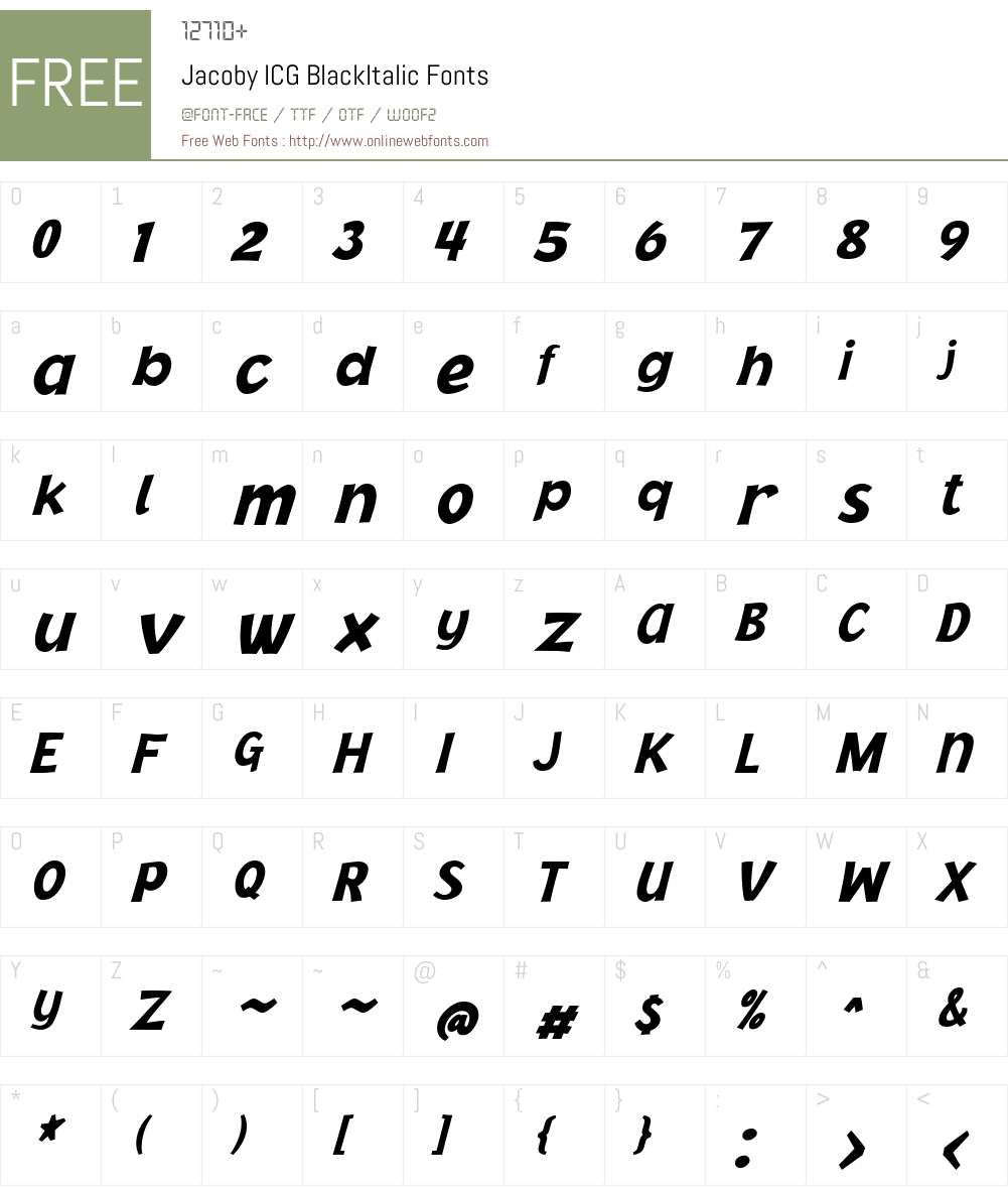 Jacoby ICG BlackItalic Altsys Fontographer 4.1 04/10/95 Fonts Free ...