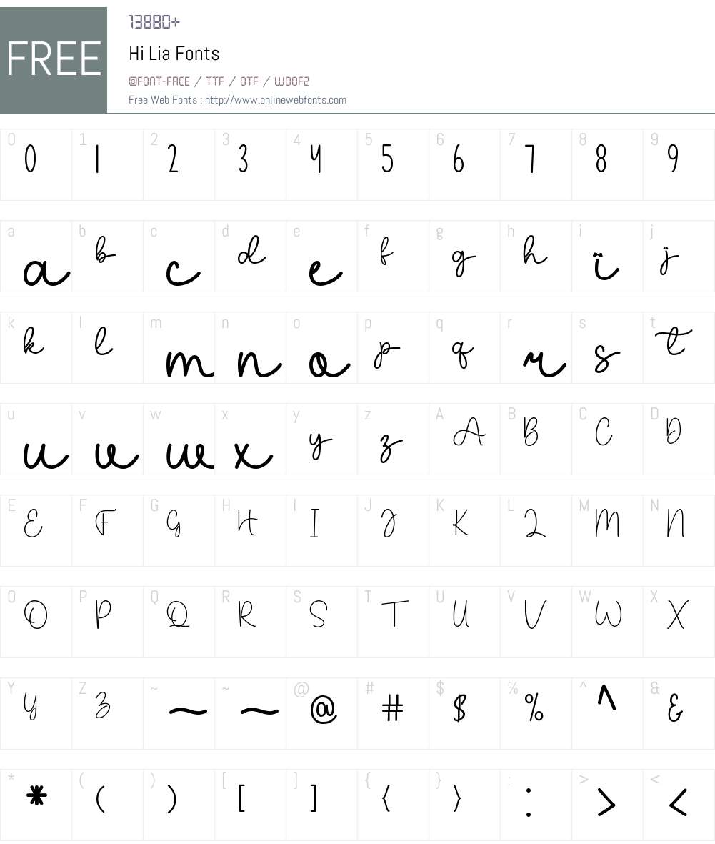 Hi Lia 1.001;Fontself Maker 3.5.1 Fonts Free Download - OnlineWebFonts.COM