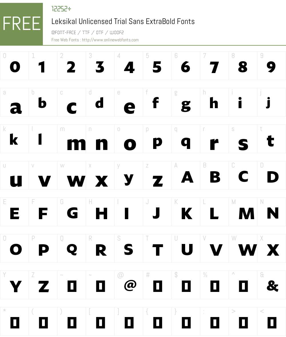 Leksikal Unlicensed Trial Sans ExBd 2.002;Glyphs 3.2 (3202) Fonts Free ...