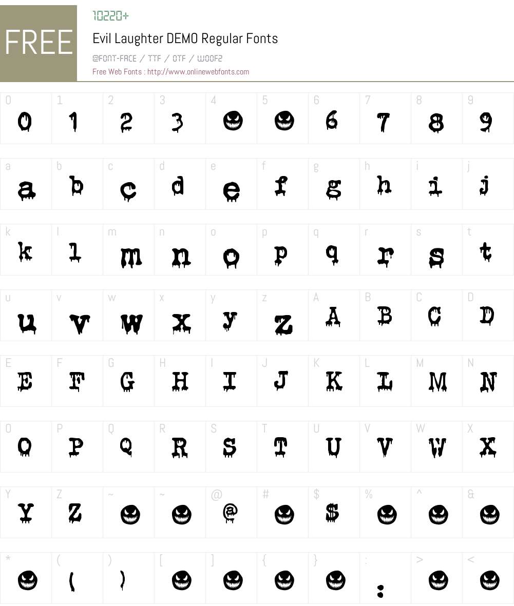 Evil Laughter DEMO 1.000 Fonts Free Download - OnlineWebFonts.COM