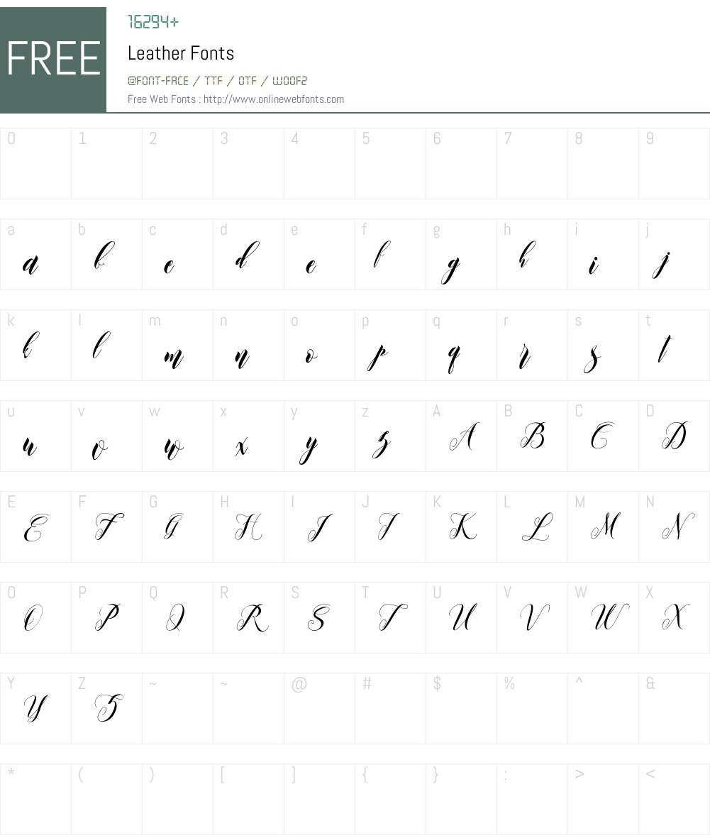 Leather 1.000 Fonts Free Download - OnlineWebFonts.COM