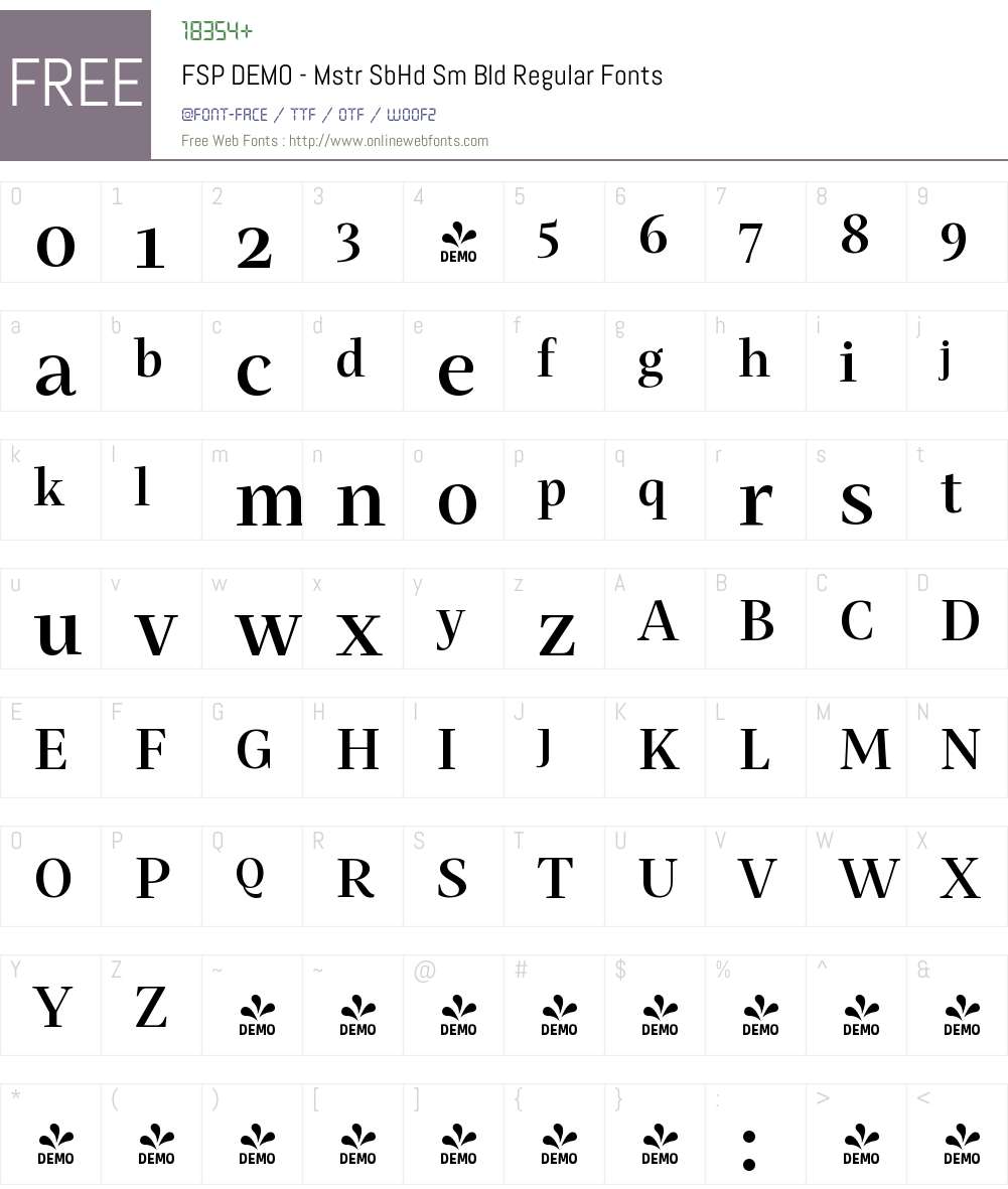 FSP DEMO - Mstr SbHd Sm Bld 1.000;hotconv 1.0.109;makeotfexe 2.5.65596 ...