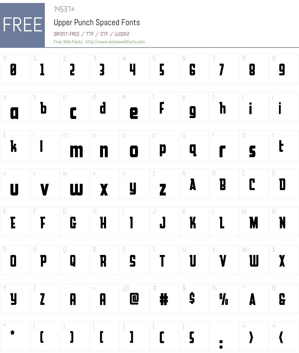 Upper Punch Spaced 1.0; 2022 Fonts Free Download - OnlineWebFonts.COM