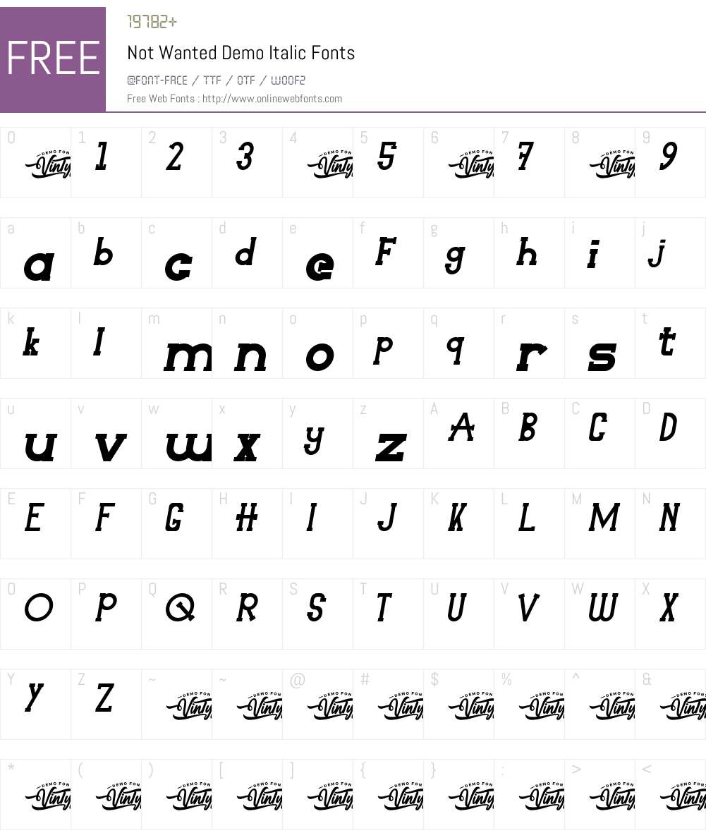 Not Wanted Demo Italic 1.001;Fontself Maker 3.5.4 Fonts Free Download ...