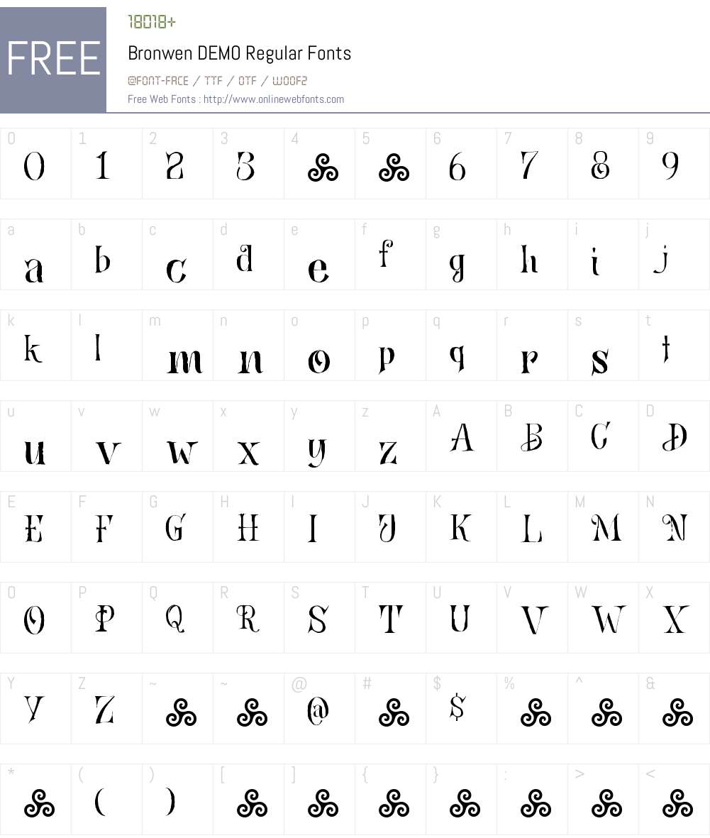 Bronwen DEMO 1.000 Fonts Free Download - OnlineWebFonts.COM