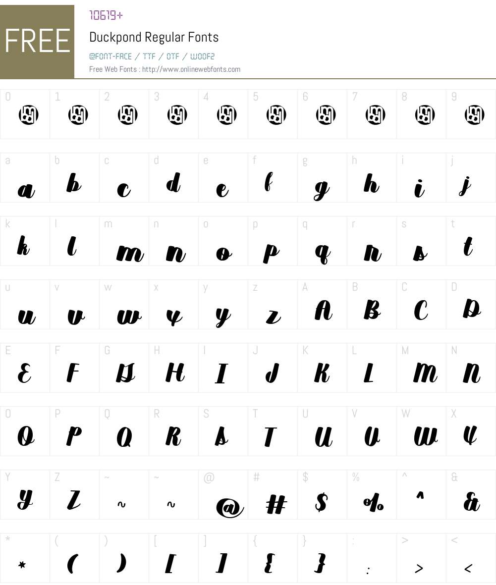 Duckpond 1.000 Fonts Free Download - OnlineWebFonts.COM