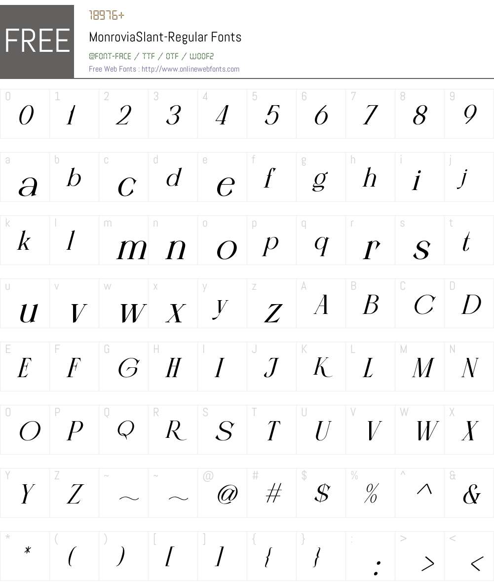 Monrovia-Slant 1.0 Fonts Free Download - OnlineWebFonts.COM