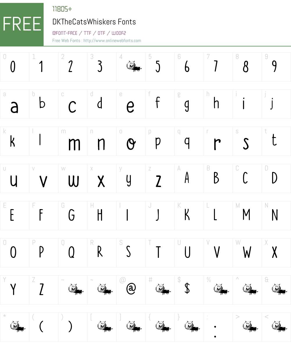 DK The Cats Whiskers 1.000 Fonts Free Download - OnlineWebFonts.COM
