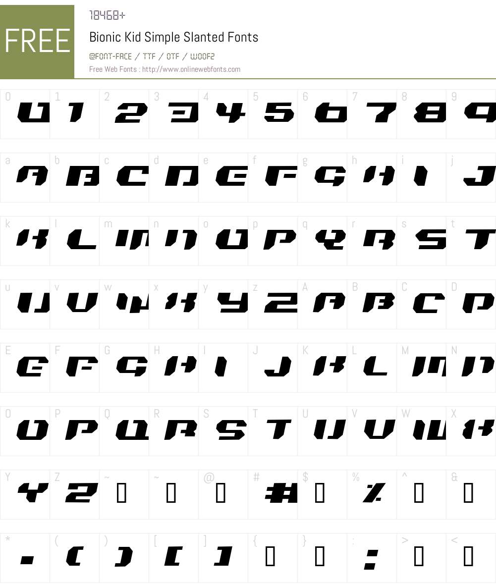 Bionic Kid Simple Slanted V2 2 Fonts Free Download - OnlineWebFonts.COM