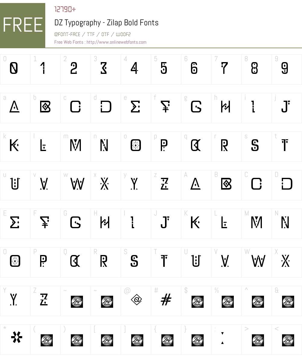 DZ Typography - Zilap 1.00 December 1, 2014, initial release Fonts Free ...