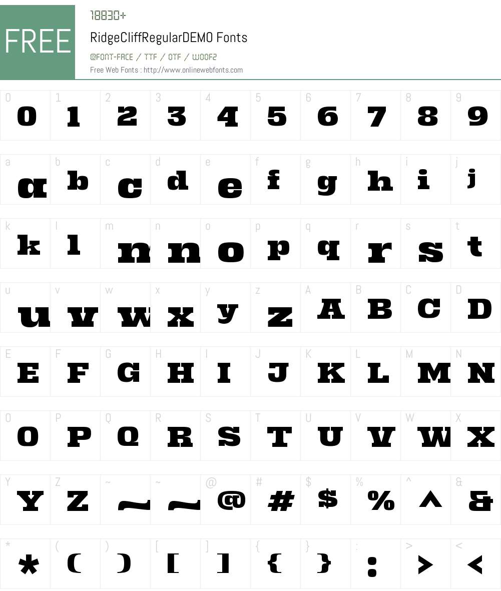 Ridge Cliff Regular DEMO 1.000 Fonts Free Download - OnlineWebFonts.COM