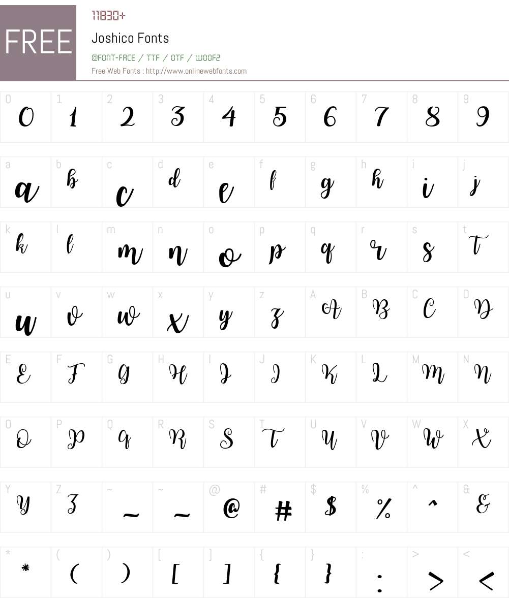 Joshico 1.000 Fonts Free Download - OnlineWebFonts.COM