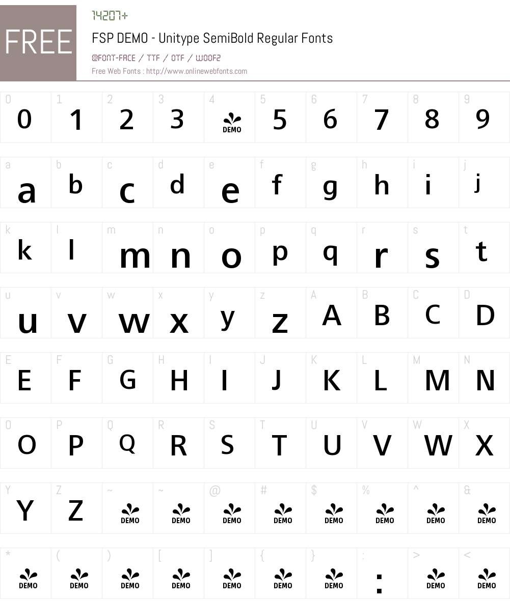 FSP DEMO - Unitype SemiBold 1.001 Fonts Free Download - OnlineWebFonts.COM