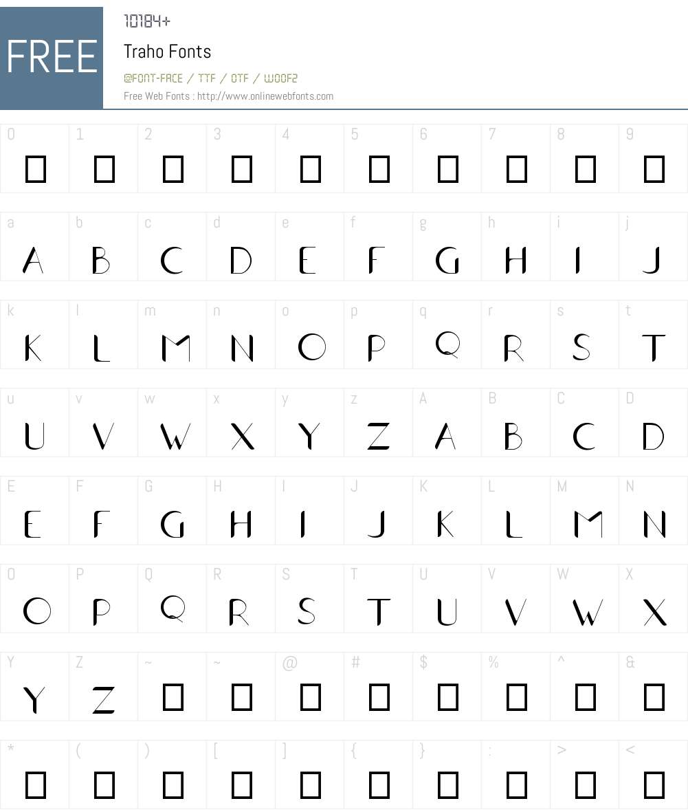 Traho 001.000 Fonts Free Download - OnlineWebFonts.COM