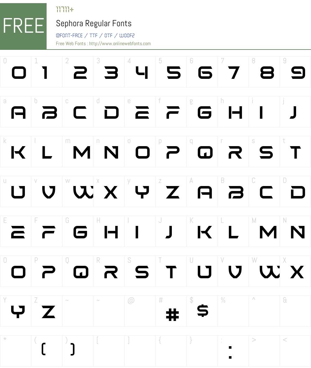 Sephora Regular 1.000 Fonts Free Download - OnlineWebFonts.COM