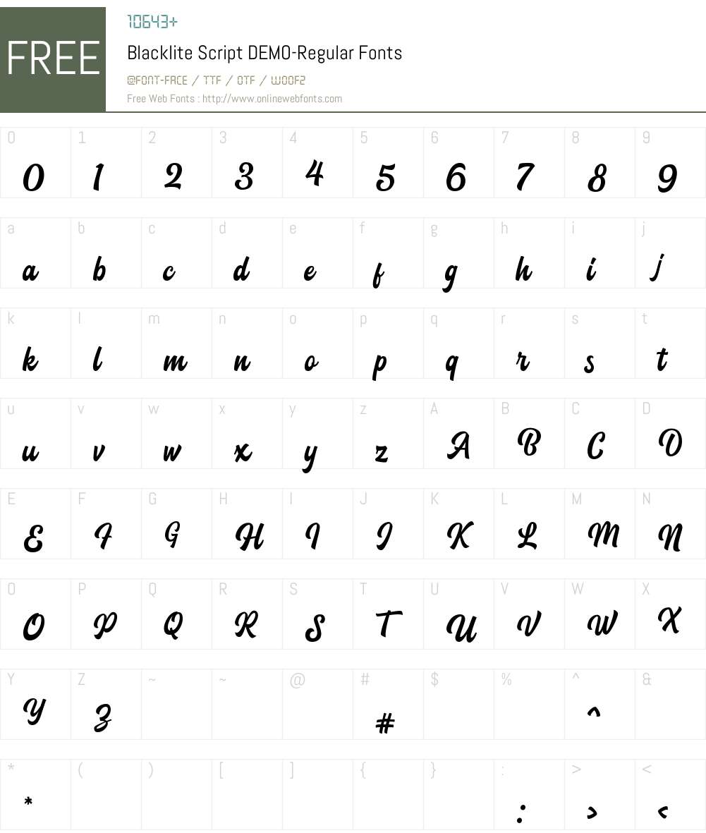 Blacklite Script DEMO-Regular 1.000 Fonts Free Download - OnlineWebFonts.COM