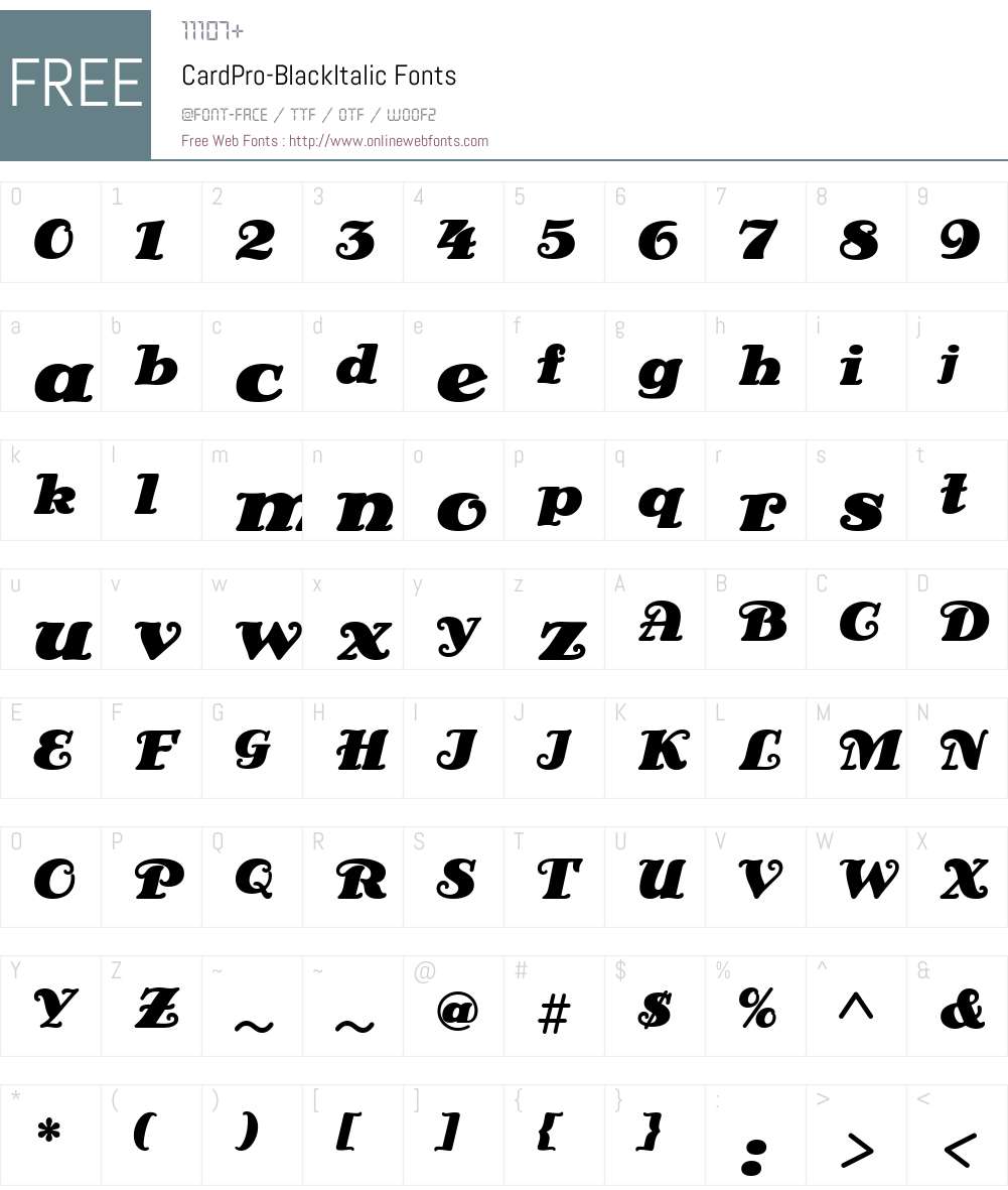Card Pro Black 1.00 Fonts Free Download - OnlineWebFonts.COM