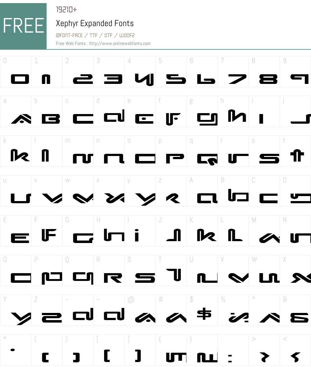 Xephyr Expanded 1 Fonts Free Download - OnlineWebFonts.COM