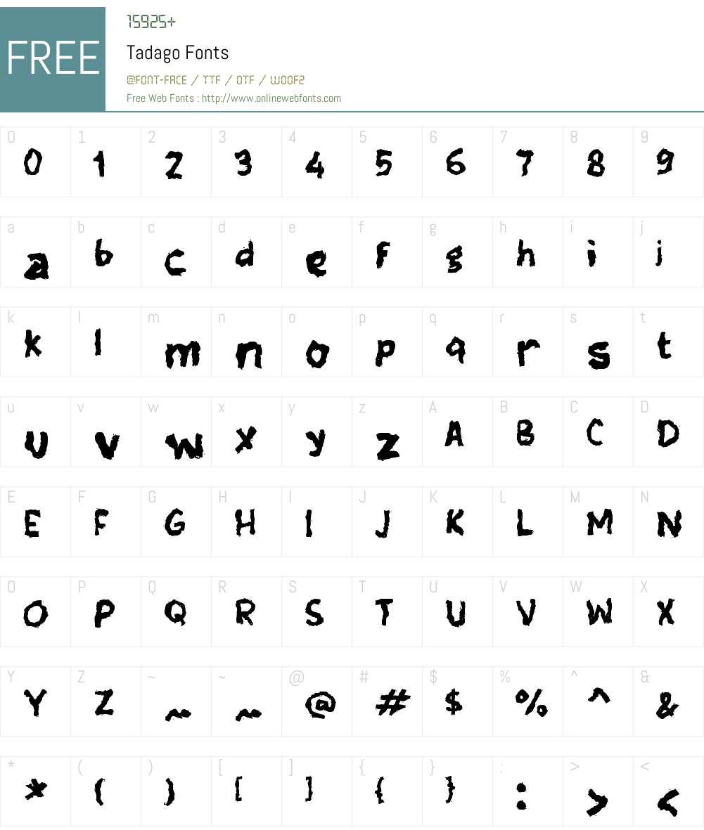Tadago 001.000 Fonts Free Download - OnlineWebFonts.COM