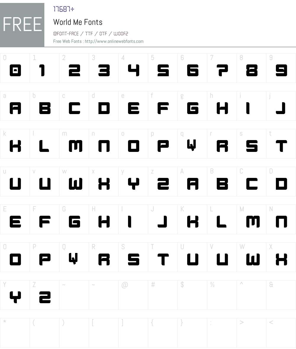 World Me 1.00;October 7, 2018;FontCreator 11.5.0.2421 32-bit Fonts Free ...