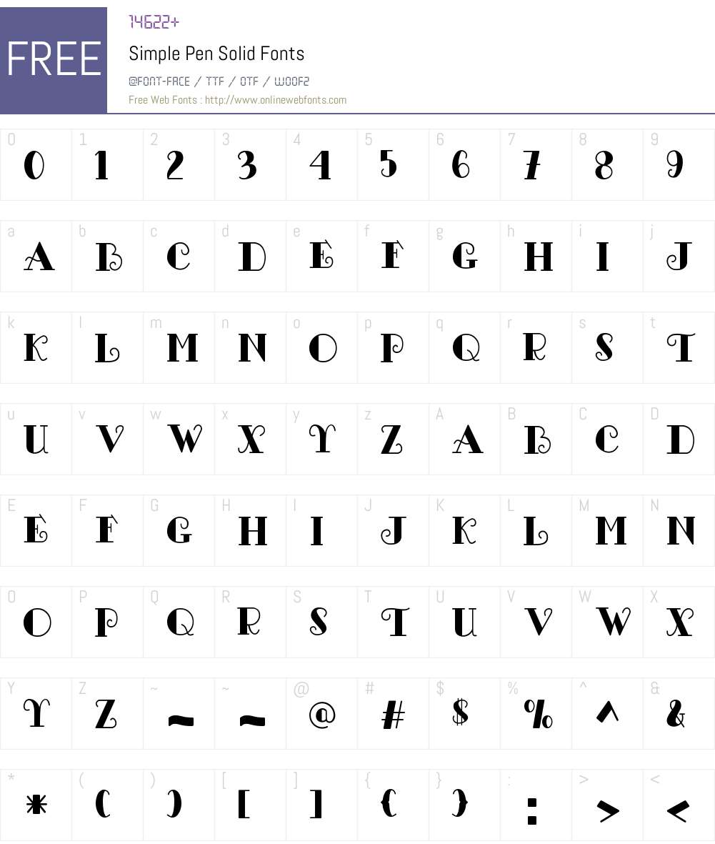 Simple Pen Solid 1.00;June 22, 2021;FontCreator 11.5.0.2427 32-bit ...