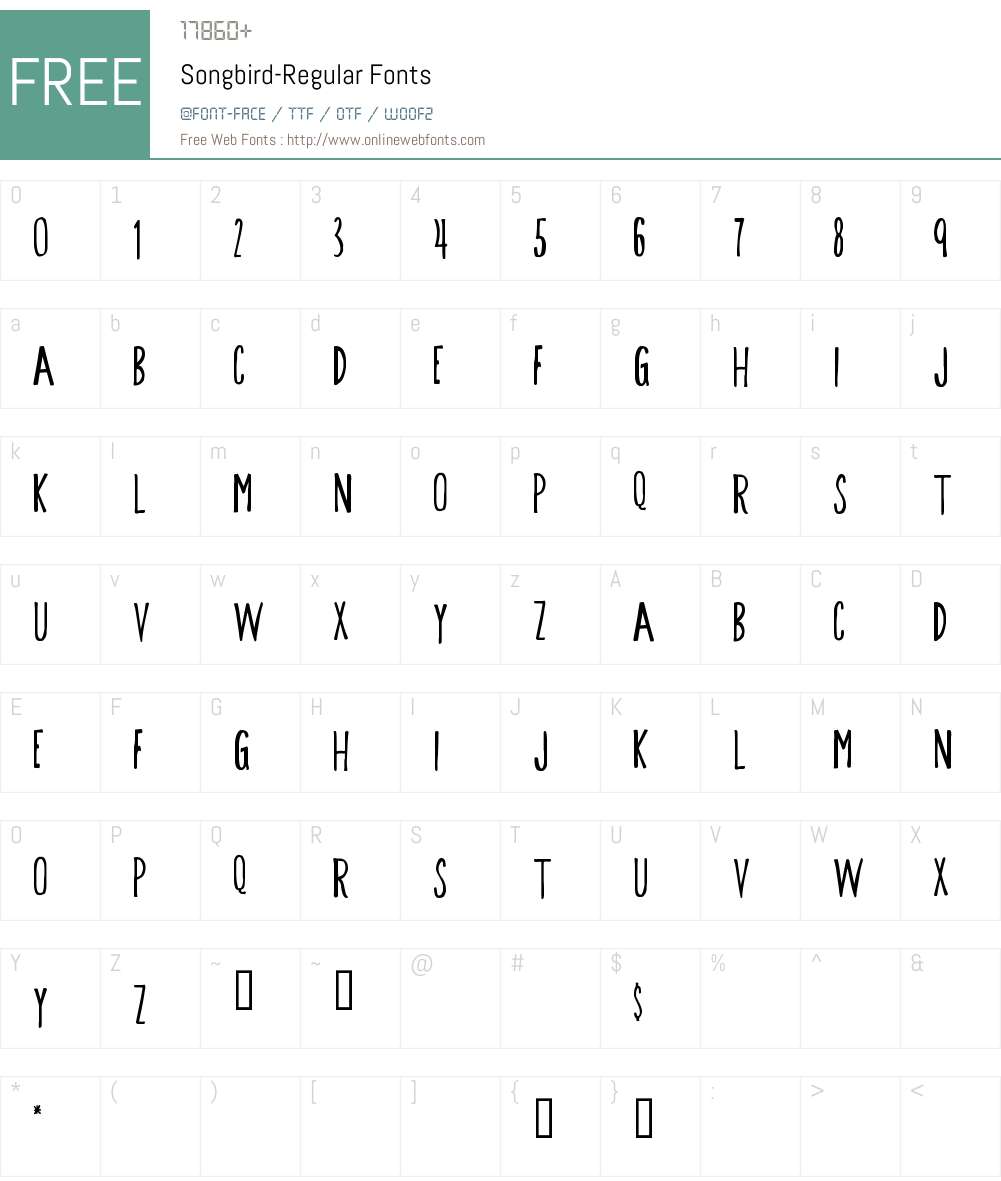 Songbird-Regular 1.000;PS 001.001;hotconv 1.0.56 Fonts Free Download ...
