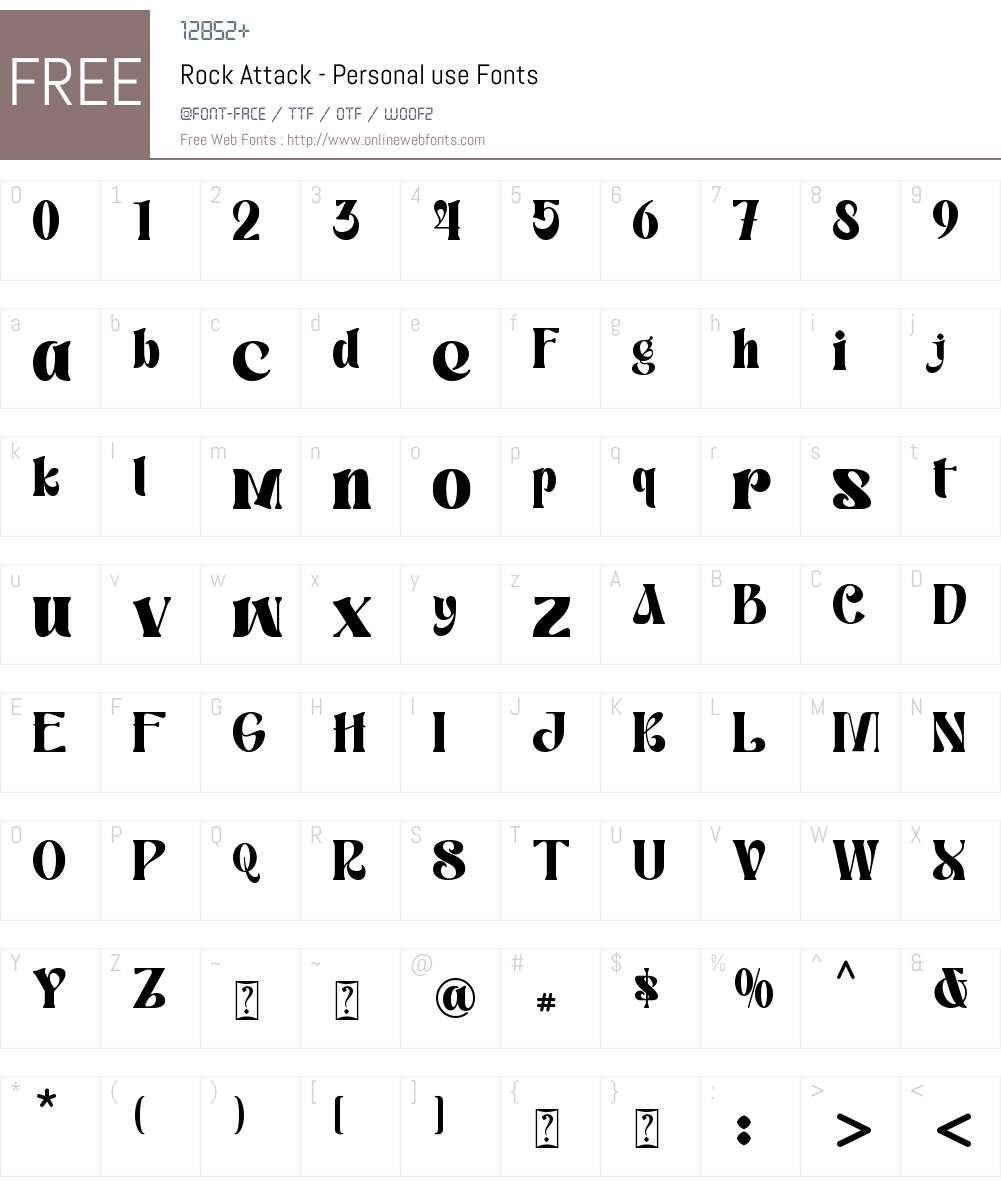 Rock Attack - Personal use 1.00;July 2, 2023;FontCreator 13.0.0.2683 64 ...
