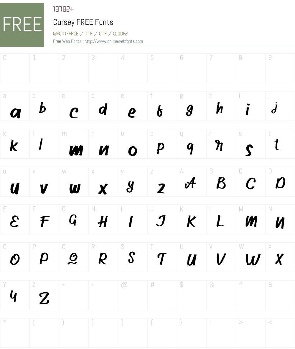 Cursey FREE 1.000 Fonts Free Download - OnlineWebFonts.COM