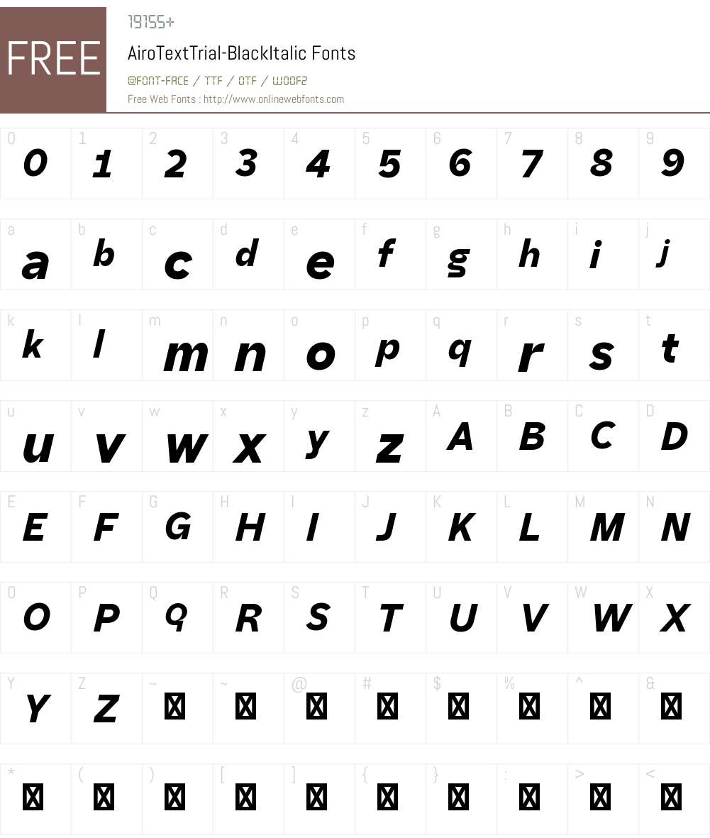Airo Text Trial Black Ita 1.3 Fonts Free Download - OnlineWebFonts.COM