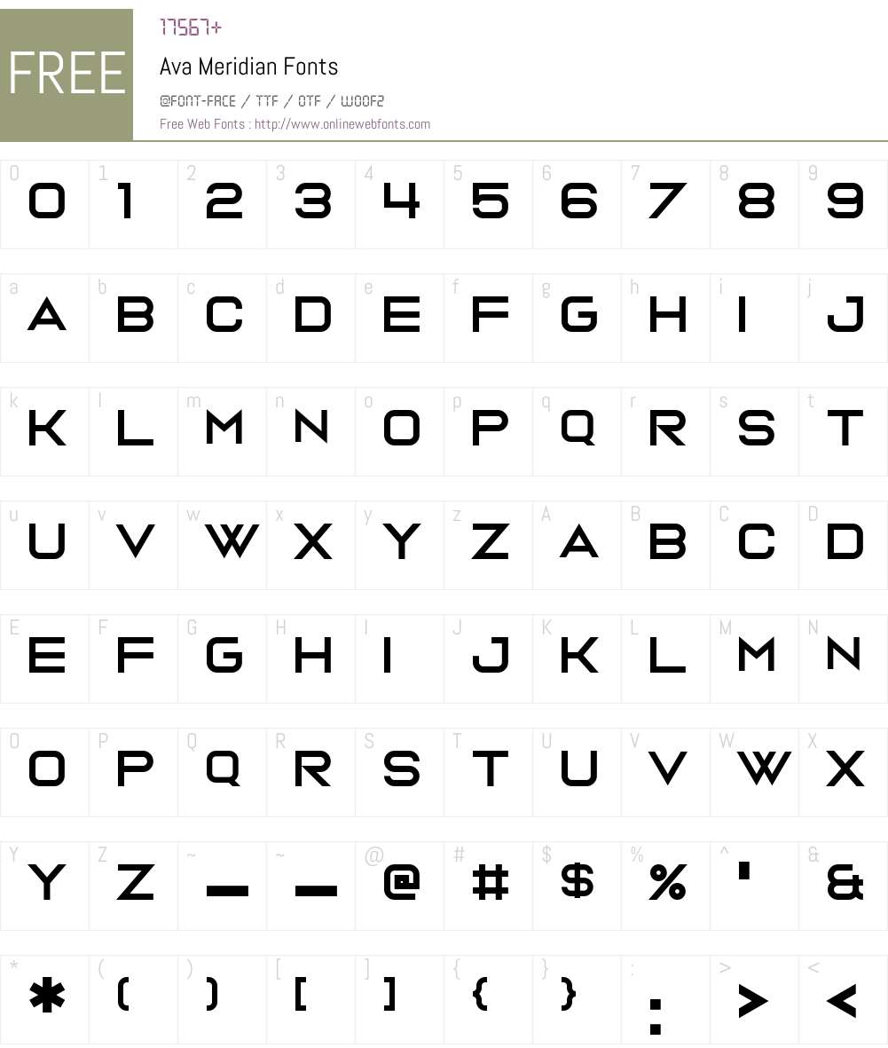 Ava Meridian 1.00;July 27, 2018;FontCreator 11.5.0.2427 64-bit Fonts Free Download ...