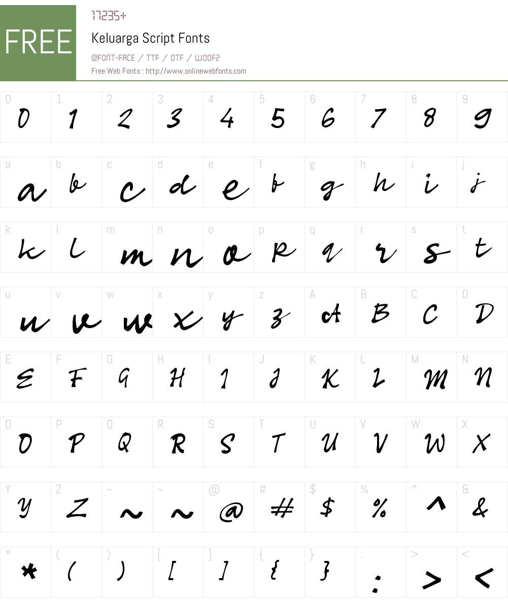 K Keluarga Script 001.000 Fonts Free Download - OnlineWebFonts.COM