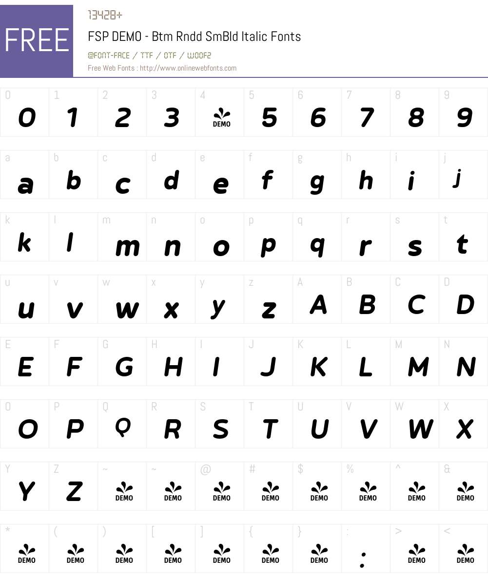 FSP DEMO - Btm Rndd SmBld 1.000 Fonts Free Download - OnlineWebFonts.COM