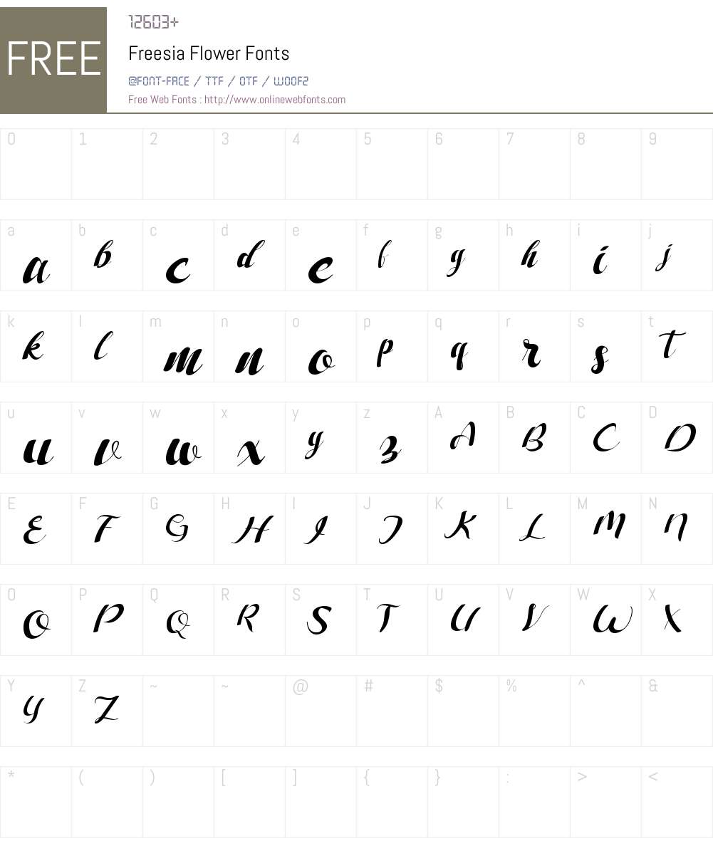 Freesia Flower 1.00;March 28, 2020;FontCreator 12.0.0.2545 64-bit Fonts ...