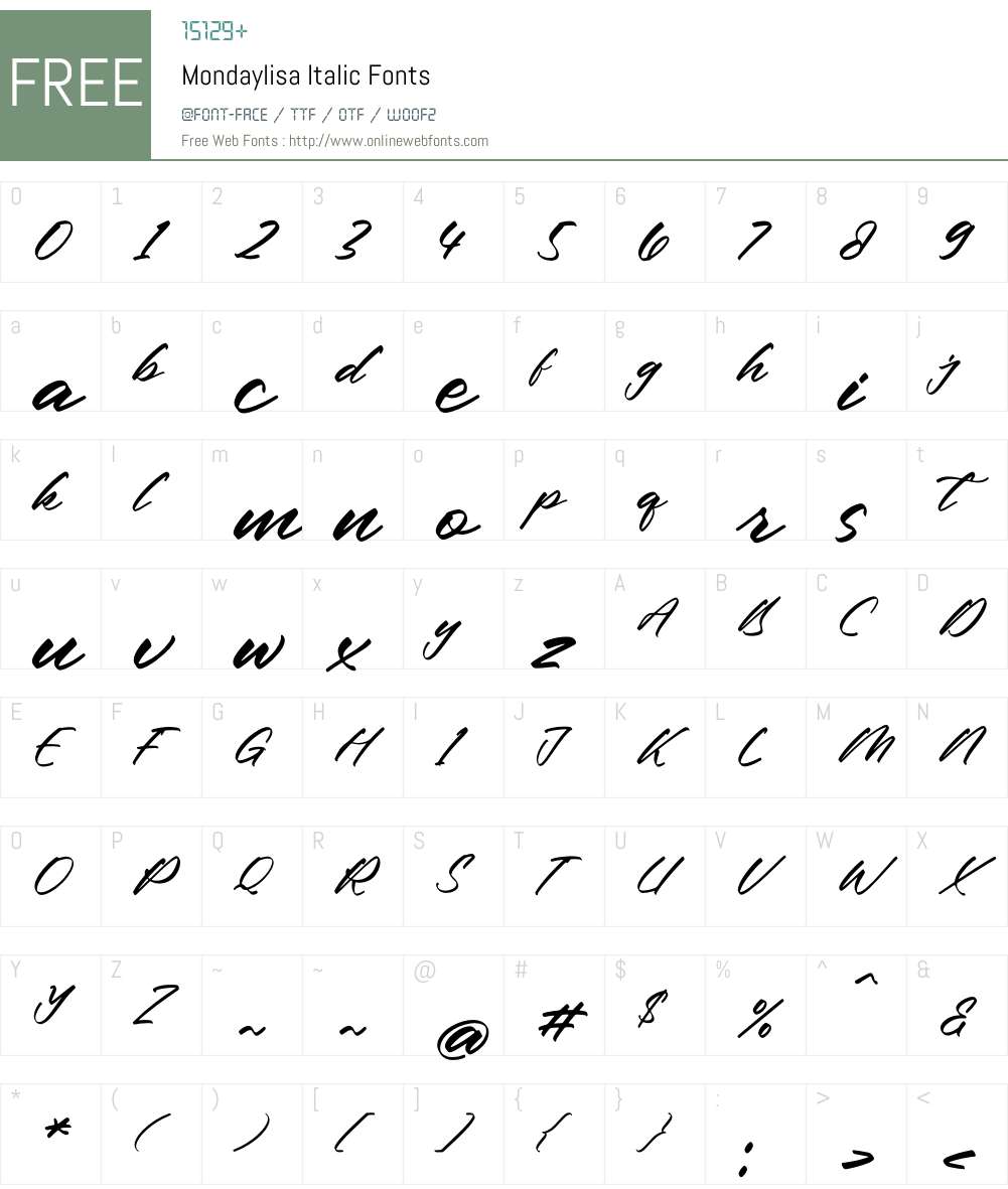 Mondaylisa 1.00;September 3, 2022;FontCreator 13.0.0.2683 32-bit Fonts ...