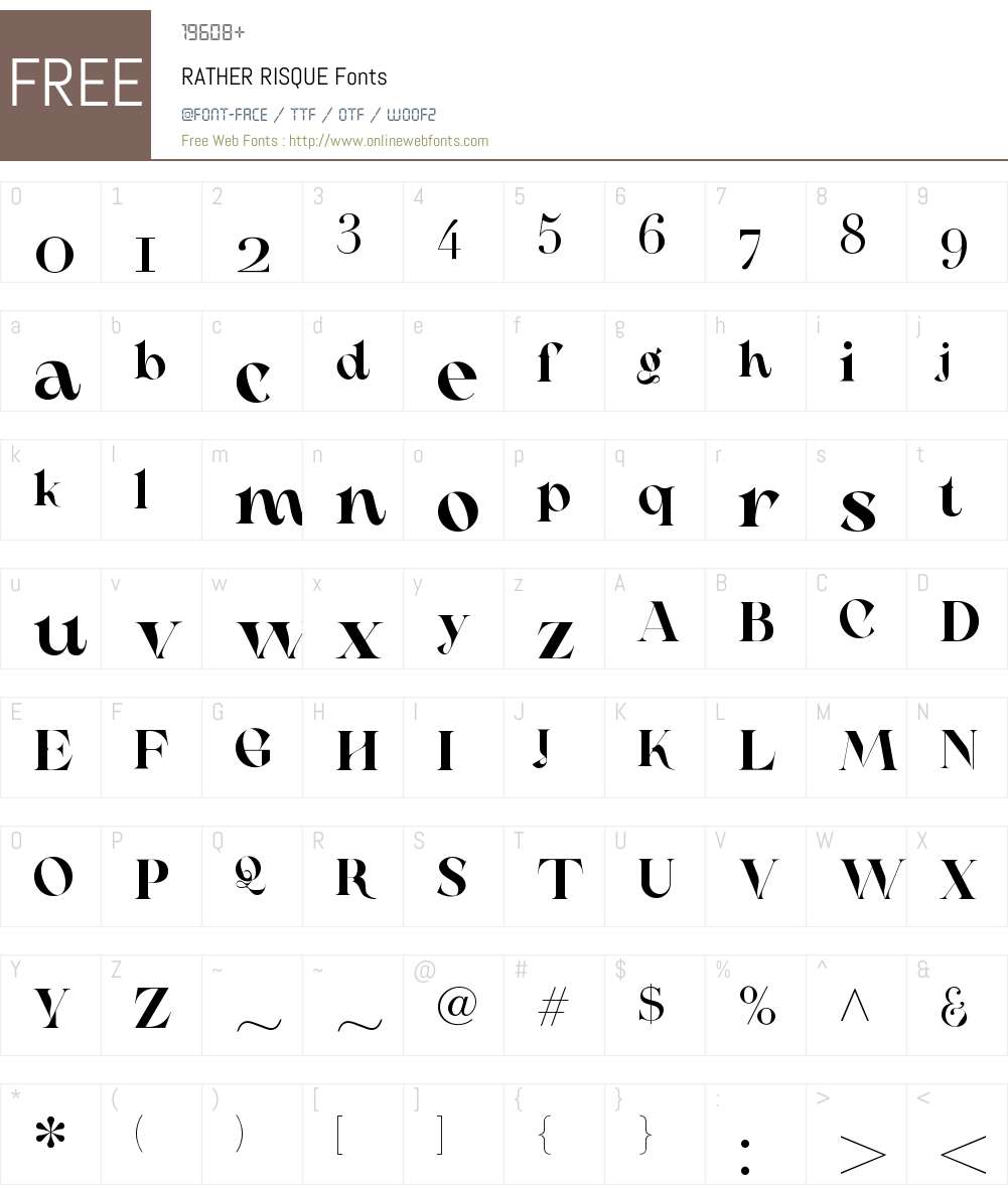 RATHER RISQUE 1.020;Fontself Maker 3.5.7 Fonts Free Download - OnlineWebFonts.COM