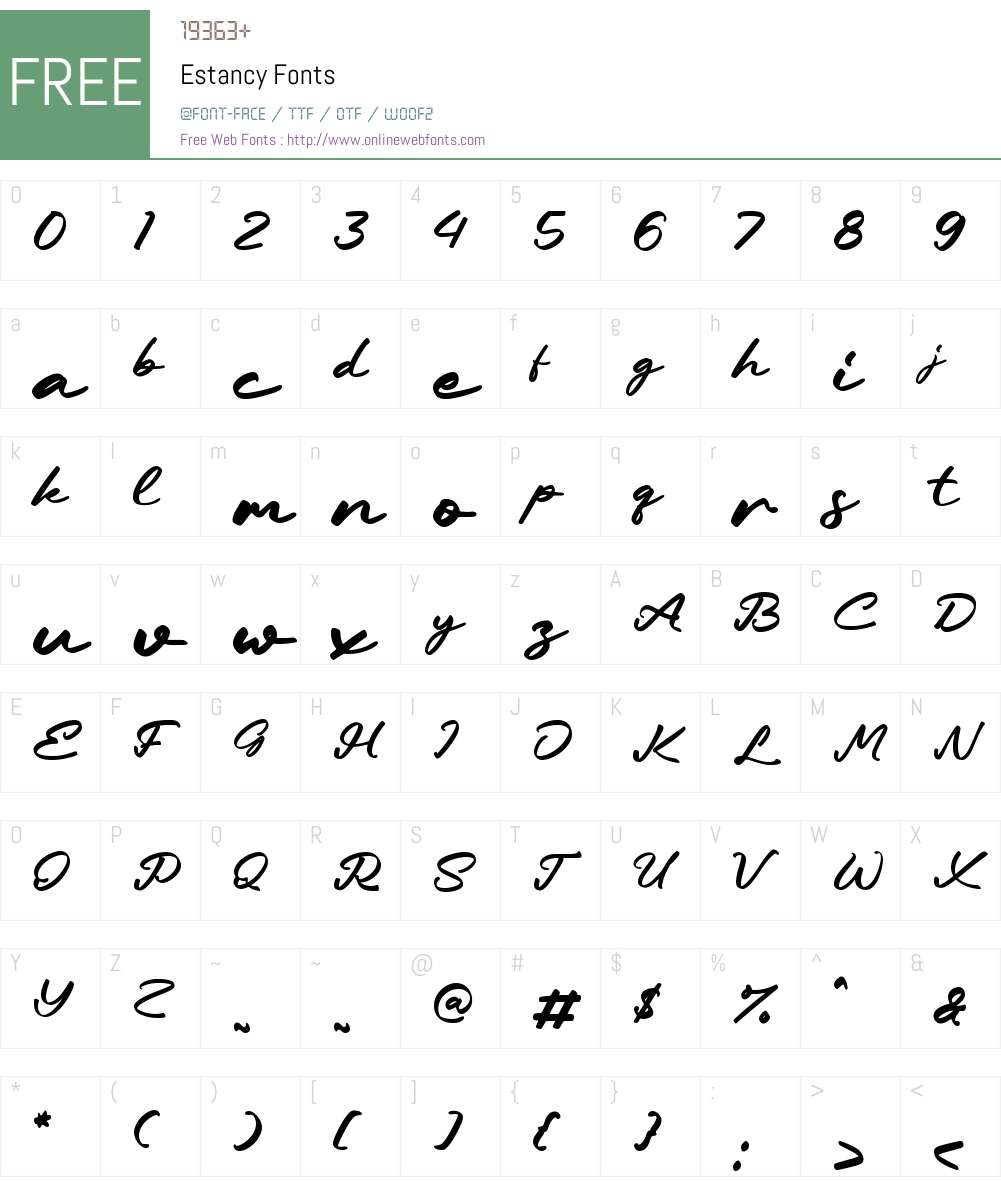 Estancy 1.00;June 30, 2022;FontCreator 13.0.0.2680 64-bit Fonts Free ...