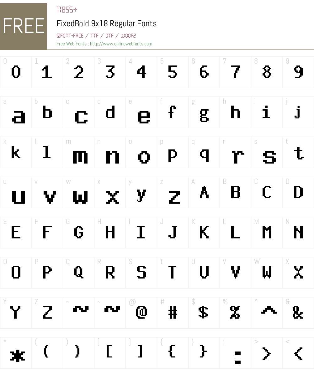 FixedBold 9x18 1.0 Fonts Free Download - OnlineWebFonts.COM