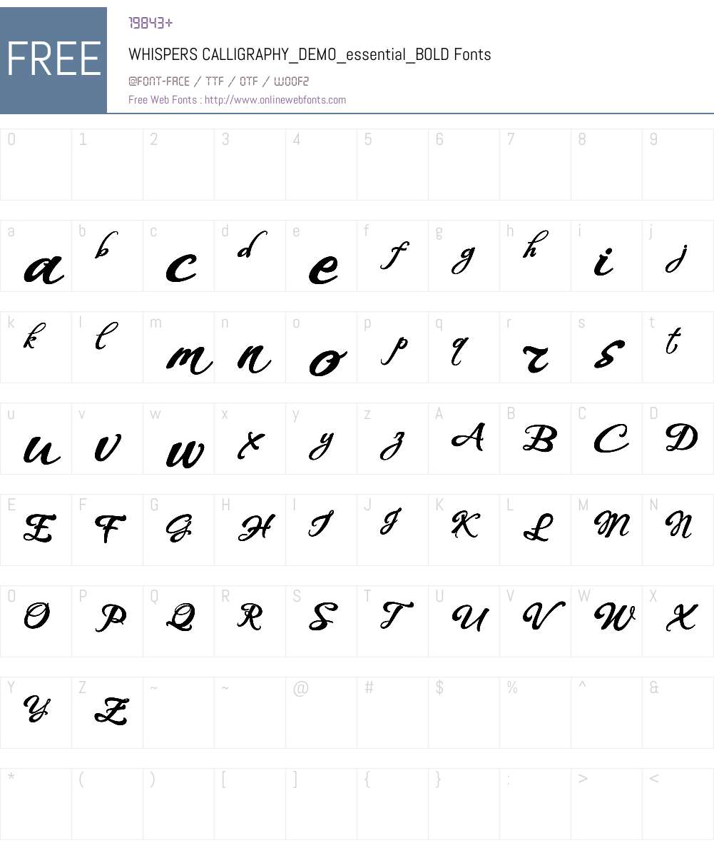WHISPERS CALLIGRAPHY_DEMO_essential_BOLD 1.00 November 28, 2015 ...