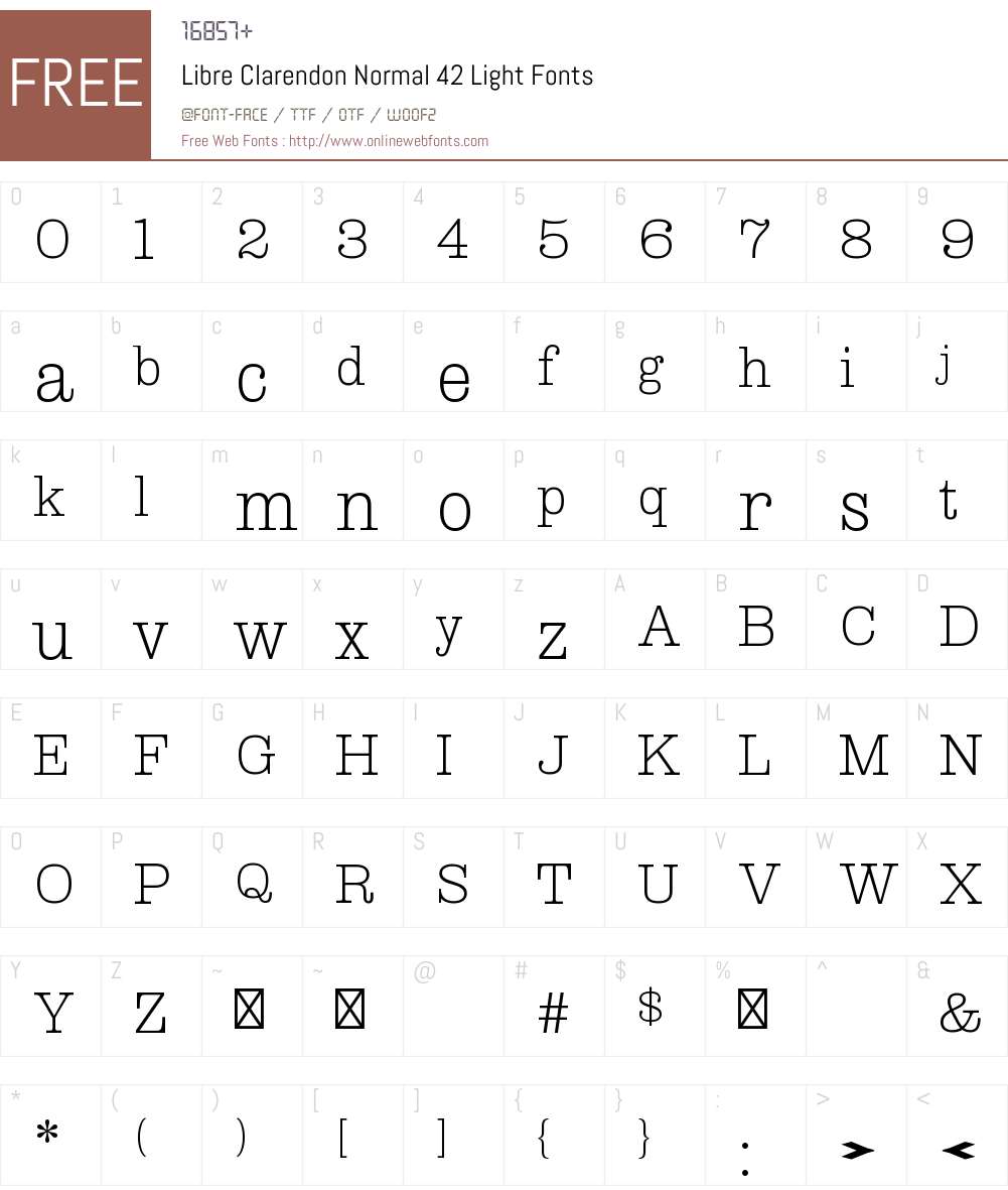 Libre Clarendon Normal 42 Light 1.000;PS 000.044;hotconv 1.0.70;makeotf ...