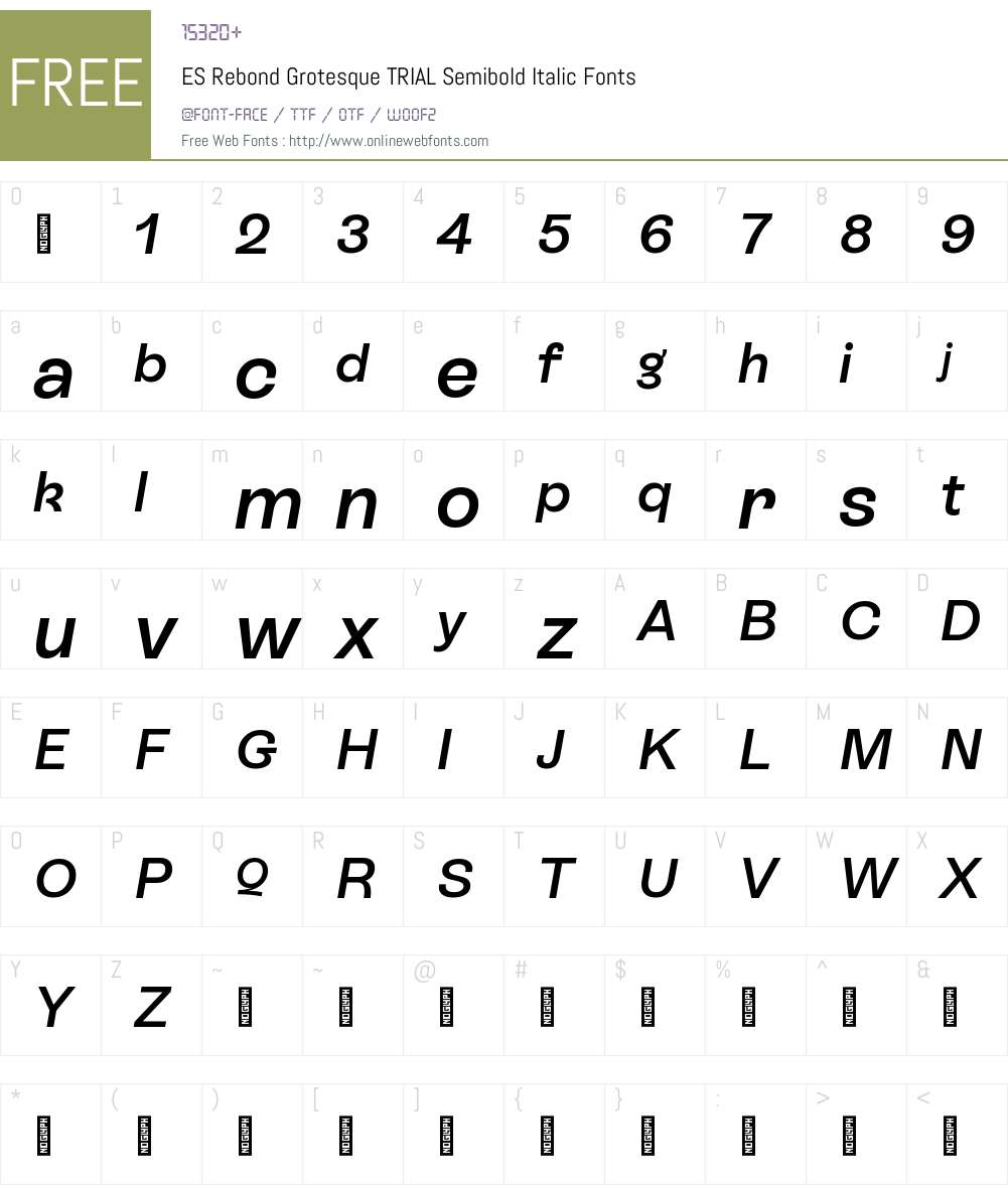 ES Rebond Grotesque TRIAL SmBd 1.003;hotconv 1.0.109;makeotfexe 2.5. ...