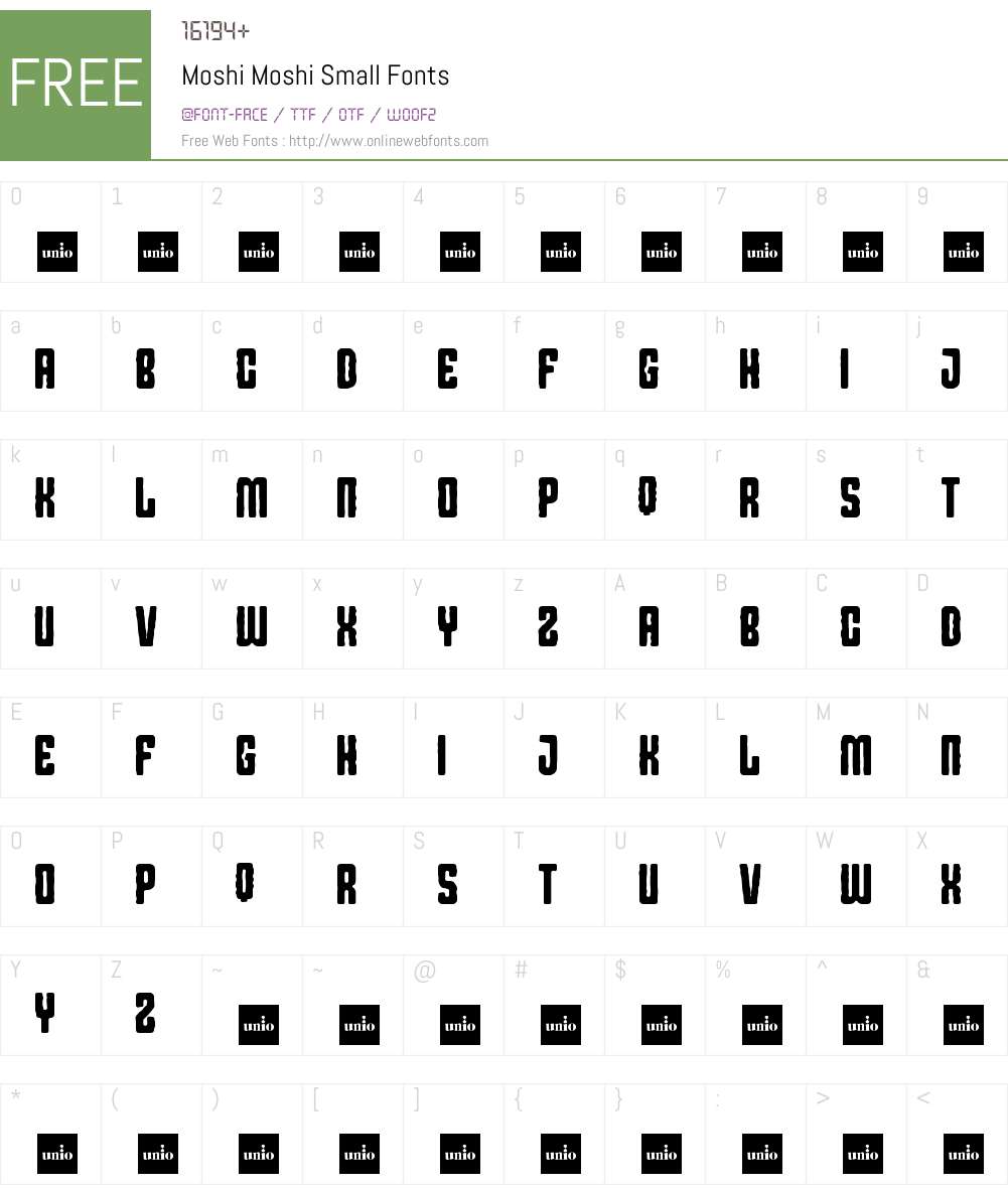 Moshi Moshi Tiny 1.000;hotconv 1.0.109;makeotfexe 2.5.65596 Fonts Free Download - OnlineWebFonts.COM