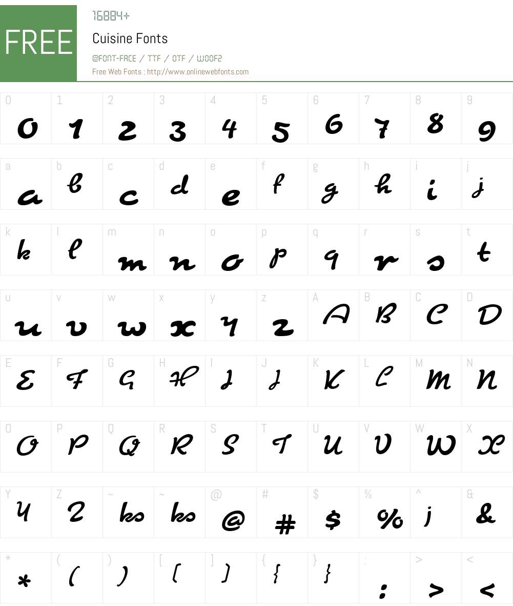 Cuisine 1.000 2004 Fonts Free Download - OnlineWebFonts.COM