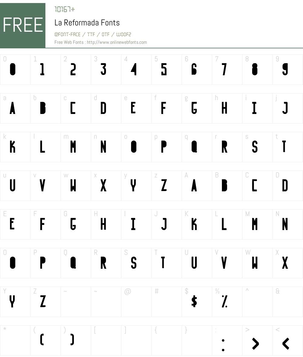 La Reformada 1.00;April 21, 2021;FontCreator 11.0.0.2388 64-bit Fonts ...