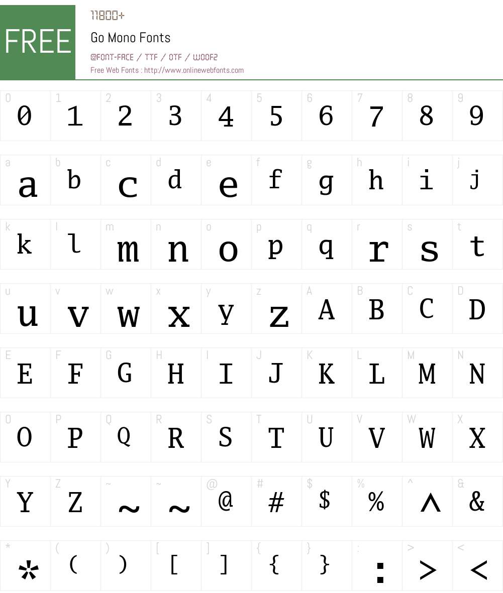 Go Mono 2.008; ttfautohint (v1.6) Fonts Free Download - OnlineWebFonts.COM