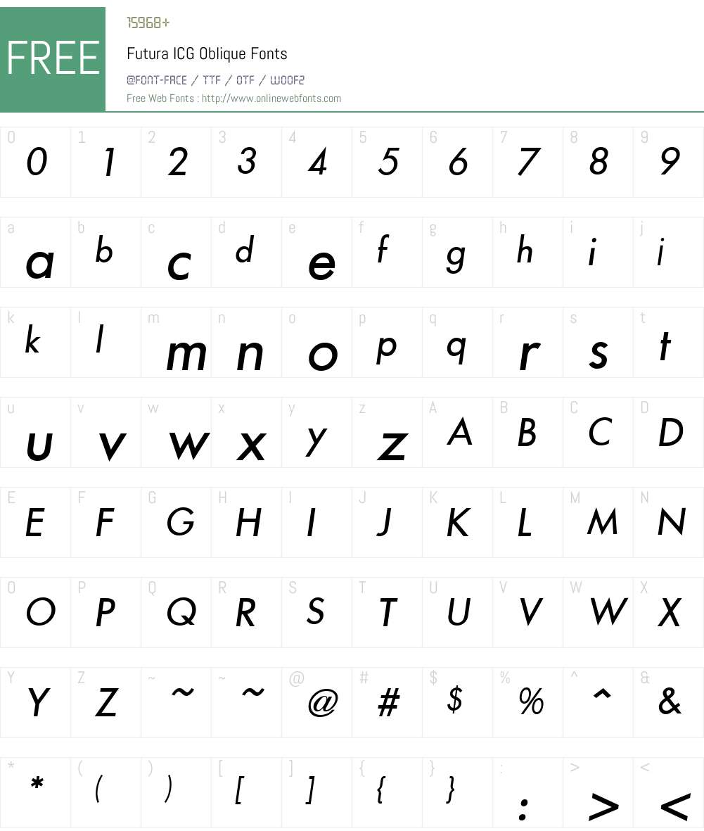 Futura ICG Oblique Altsys Fontographer 4.1 25/01/96 Fonts Free Download ...