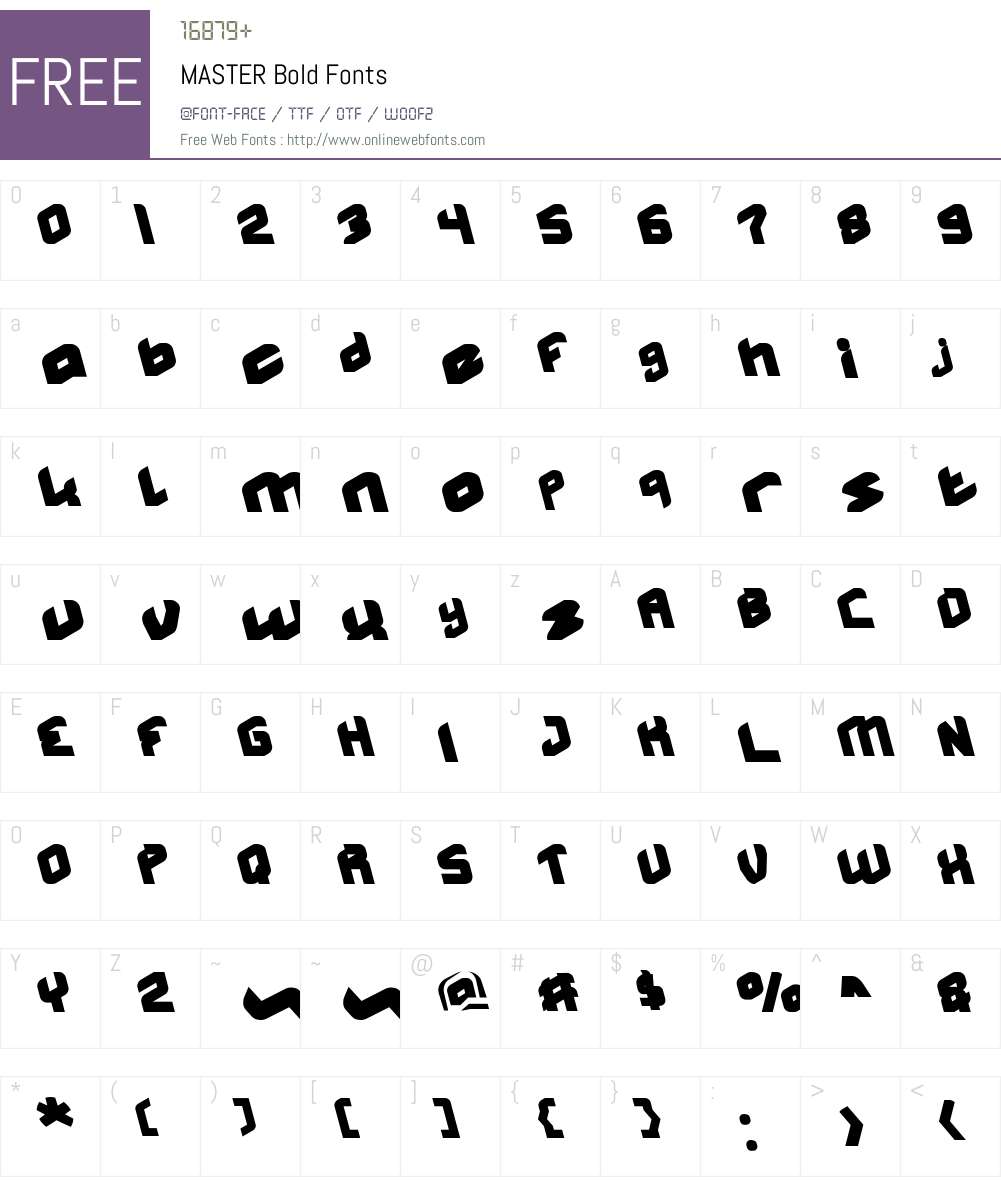 MASTER Bold 1.00;December 27, 2018;FontCreator 11.5.0.2430 64-bit Fonts ...