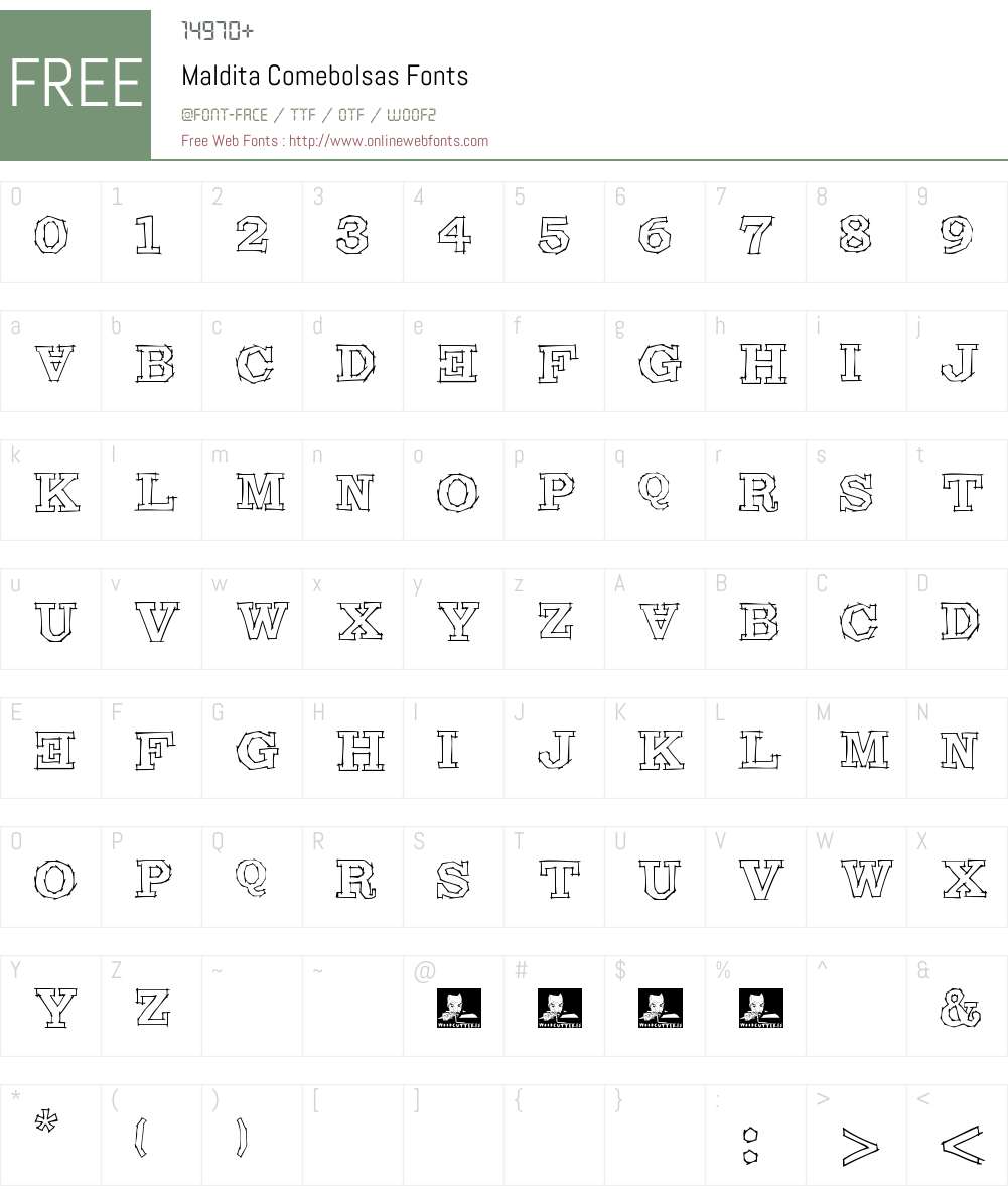 Maldita Comebolsas 1.00 February 22, 2016, initial release Fonts Free ...