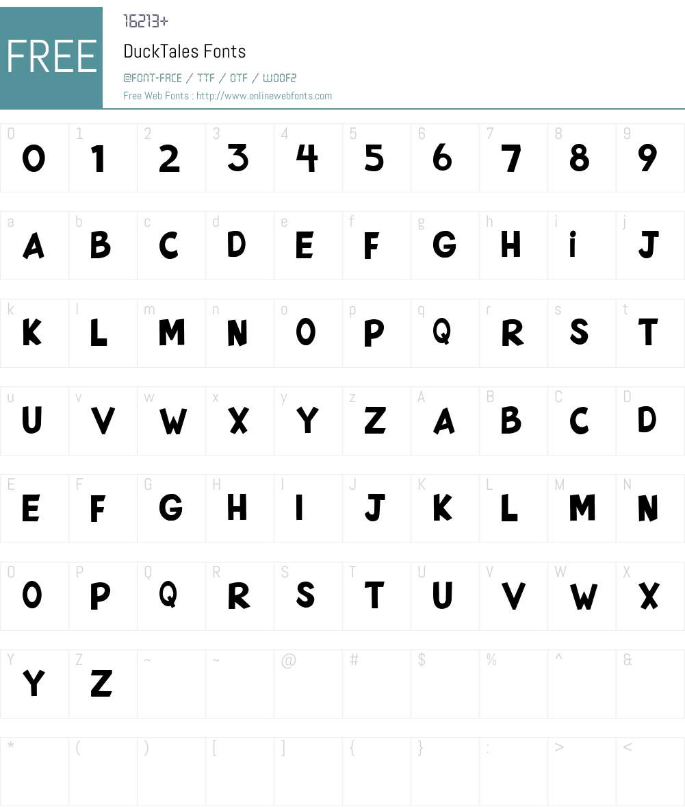 DuckTales 1.00;December 18, 2018;FontCreator 11.5.0.2421 32-bit Fonts ...