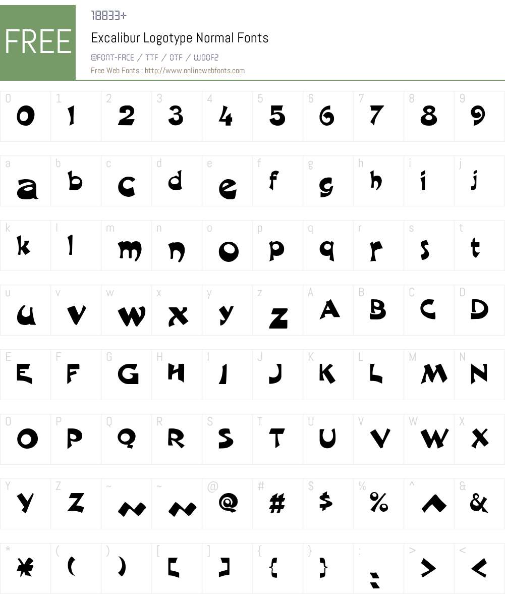 Excalibur Logotype Normal ExcaliburLogotypeNormal Fonts Free Download ...