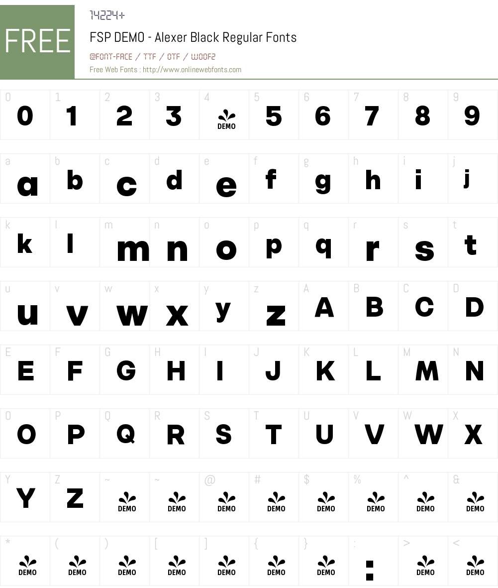FSP DEMO - Alexer Black 1.000 Fonts Free Download - OnlineWebFonts.COM
